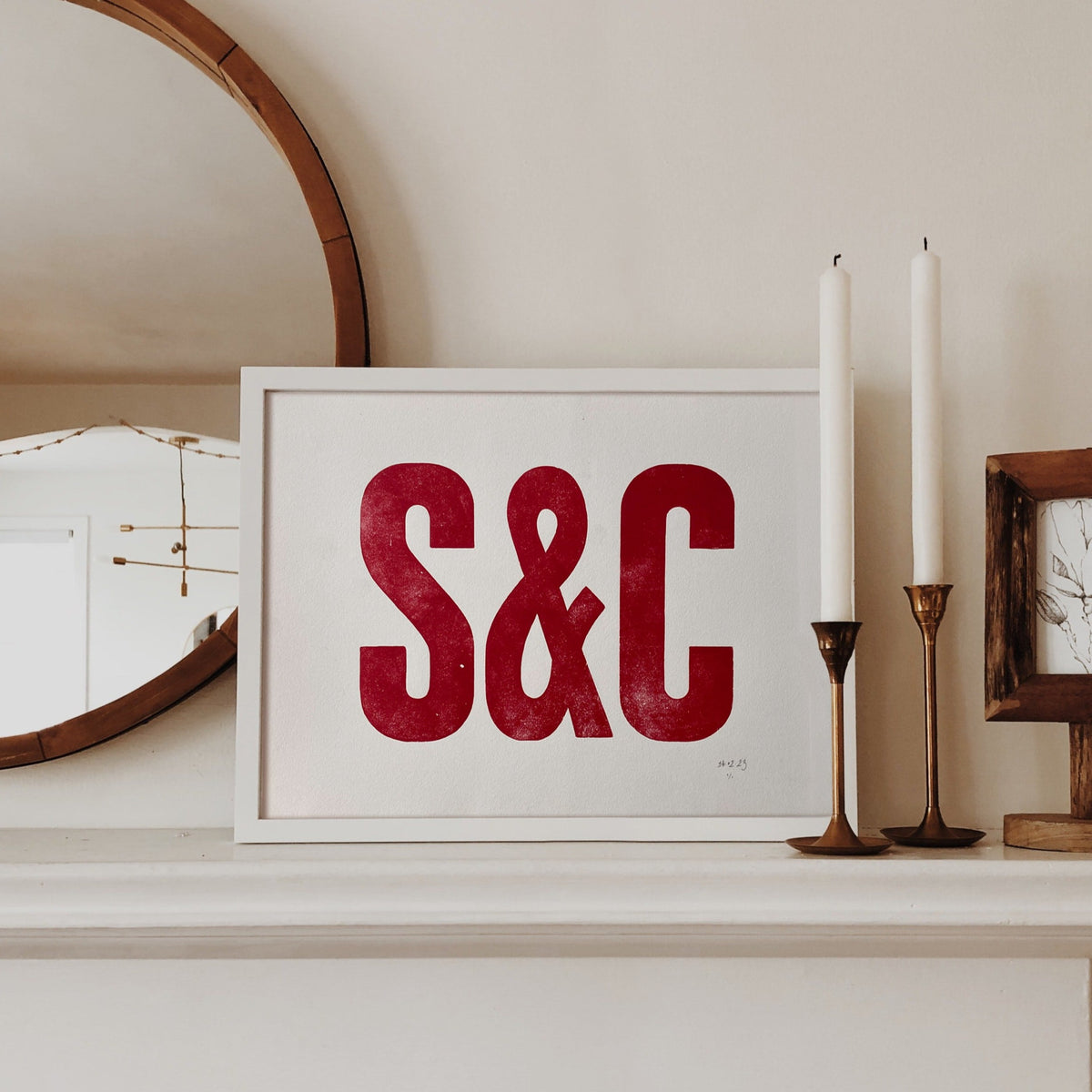 Custom Initials Letterpress Art Print – Meticulous Ink